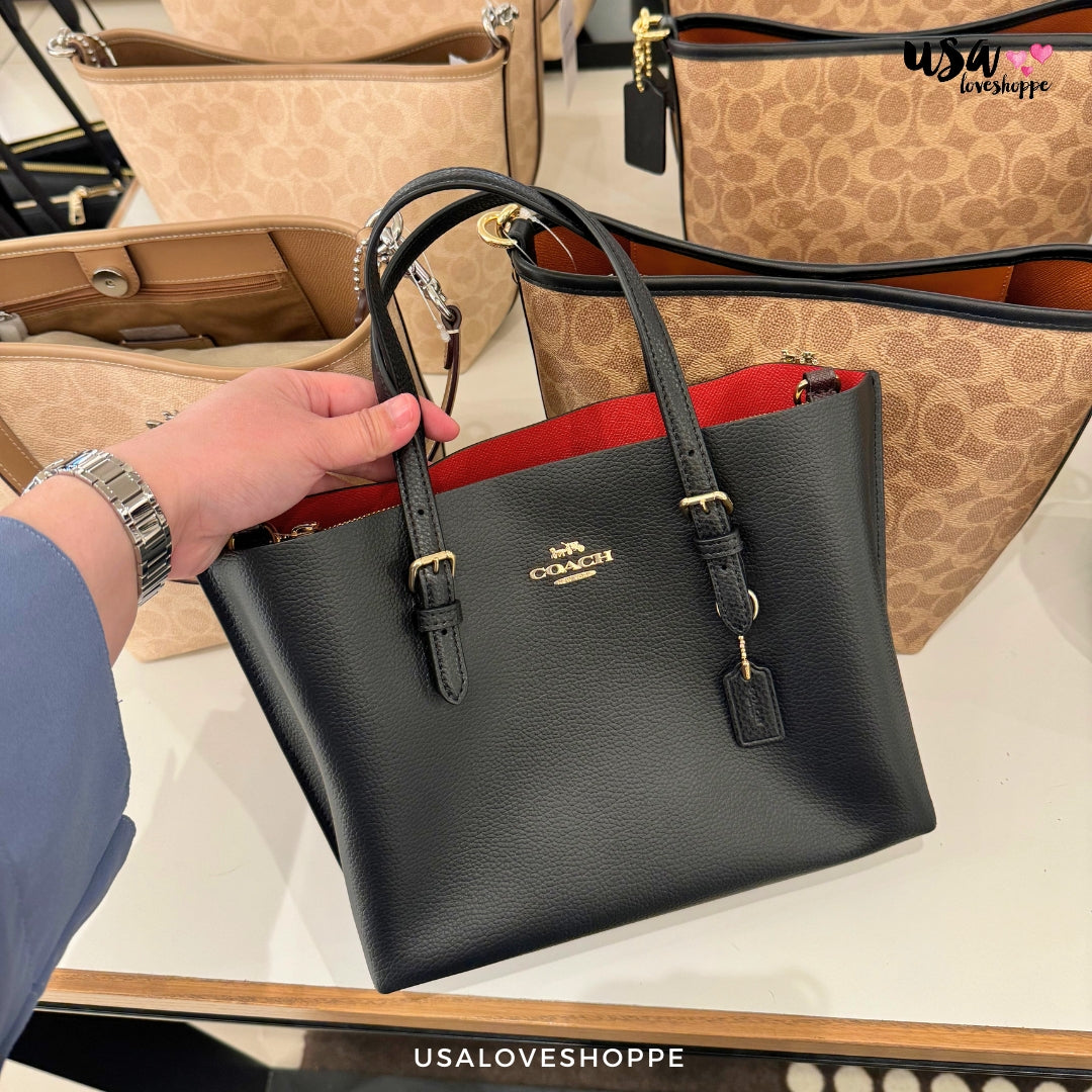 Discover the Ultimate Coach Mollie Tote 25 in Black/True Red - Your St