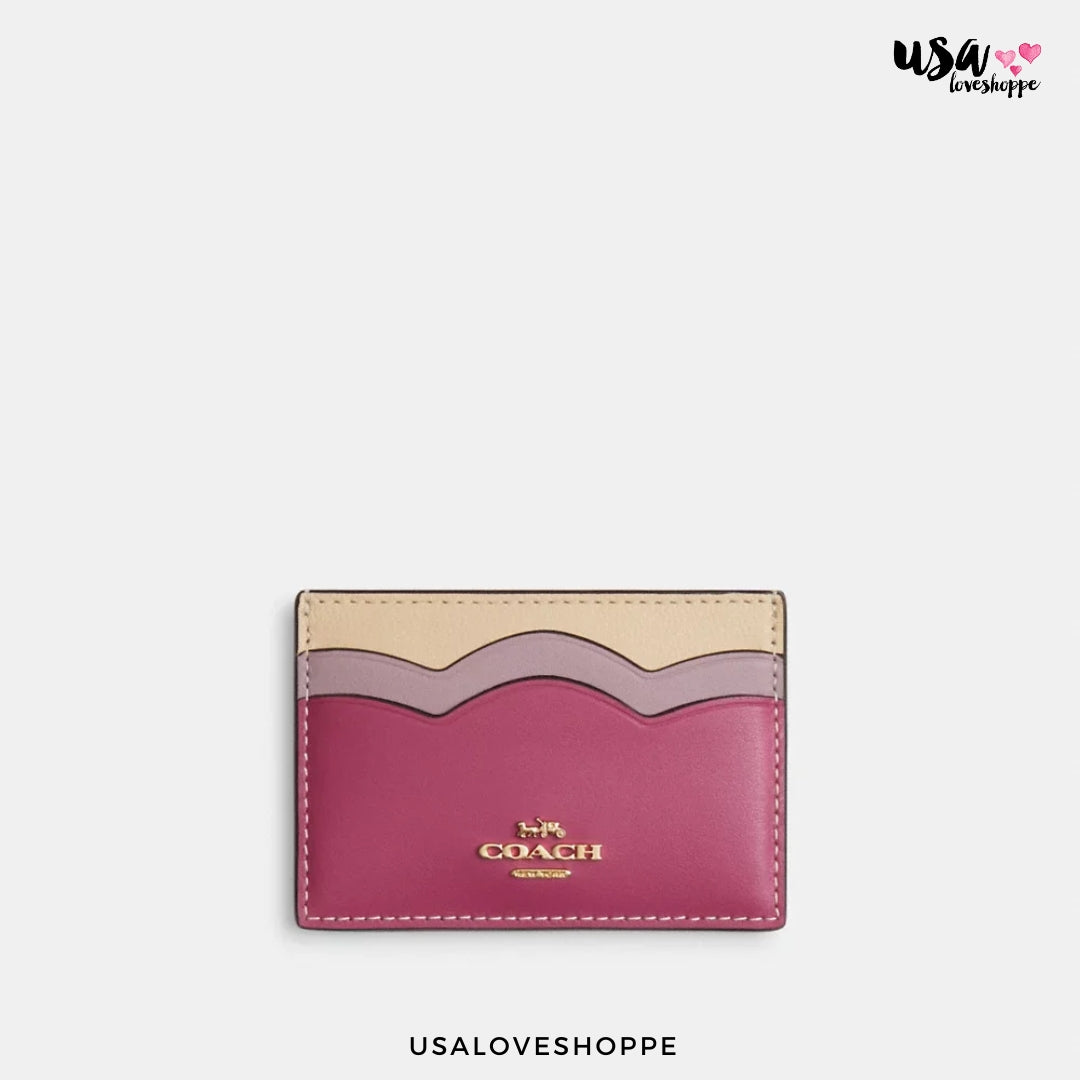 Discover the Exquisite Coach Petal Card Case in Light Raspberry Multi