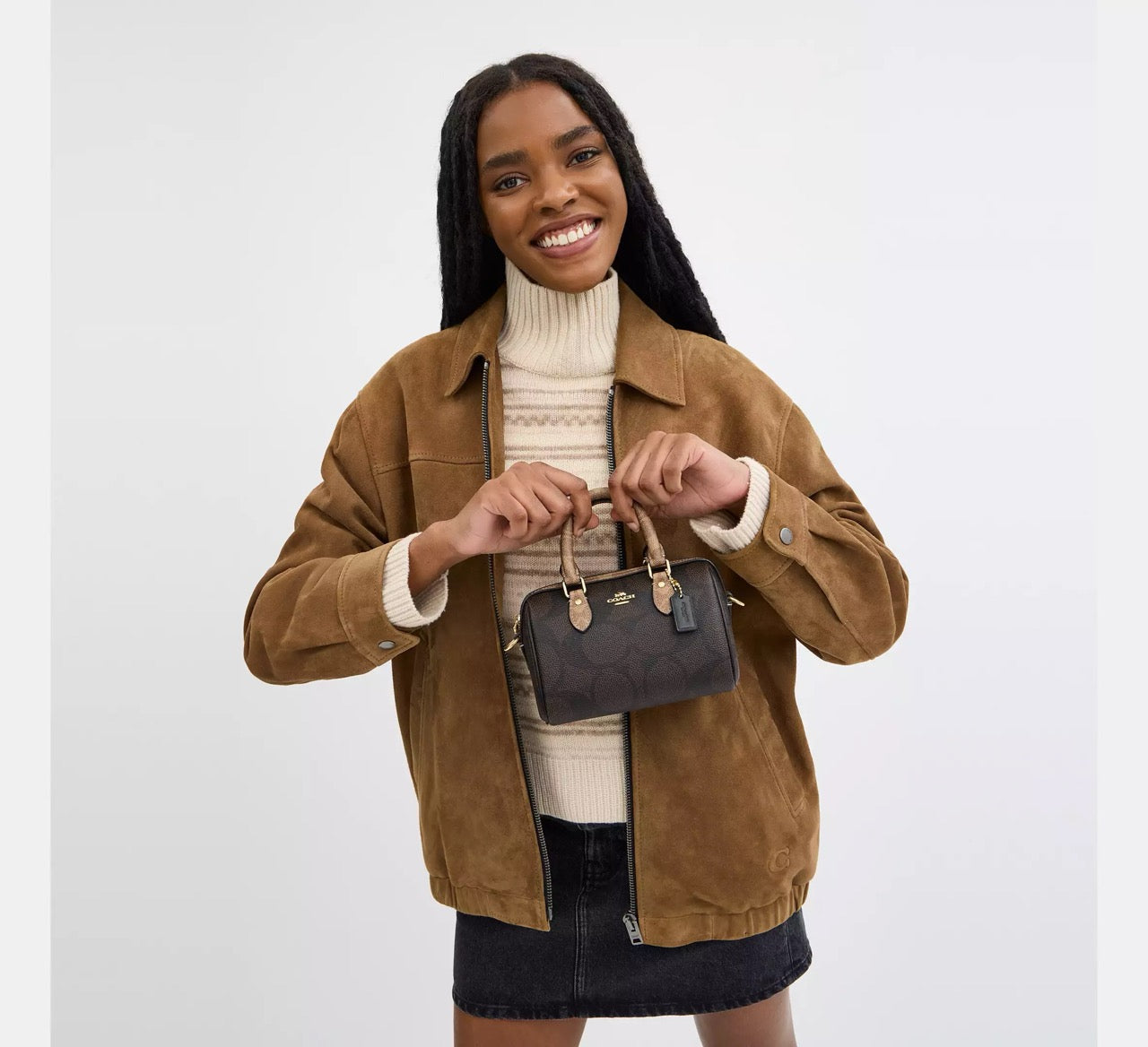 COACH Bag Malaysia | COACH Mini Rowan Crossbody Bag In Blocked Sig ...